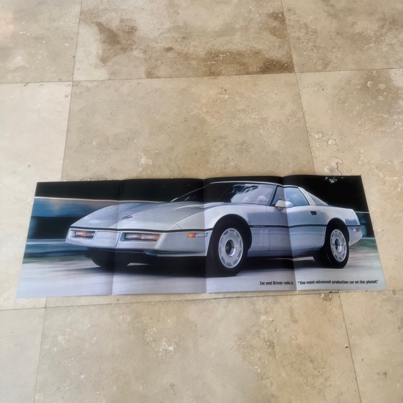 None | Accents | Vintage 983 Corvette C4 Car Poster Rare | Poshmark